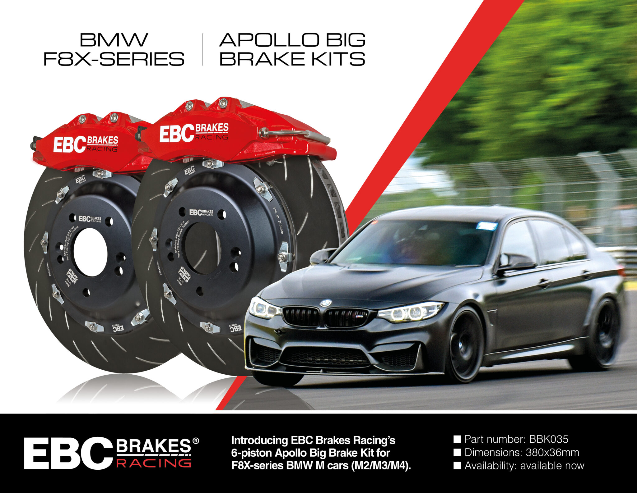 EBC Brakes Racing 6-Piston Apollo Big Brake Kit Now Available for F8X ...