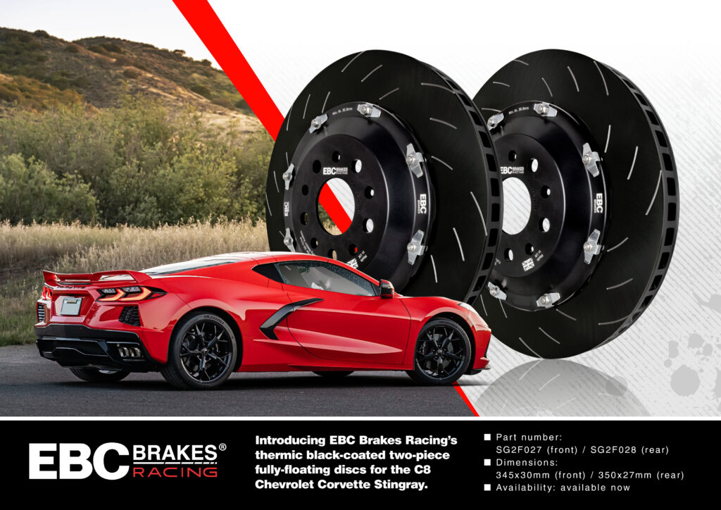 Now Available: EBC Brakes Racing Fully Floating Two-Piece Discs for C8 Chevrolet Corvette ...